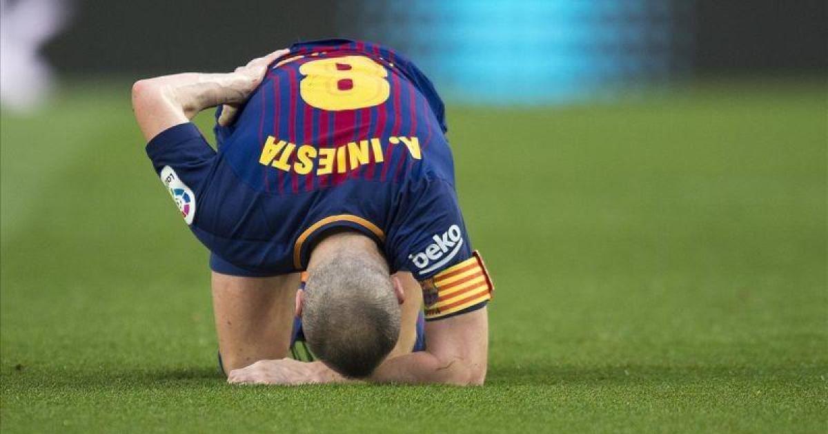 GOLPE INESPERADO: Iniesta se lesiona el bíceps femoral y será baja ante ...