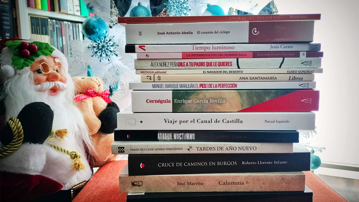 Un árbol de Navidad lleno de libros de Burgos